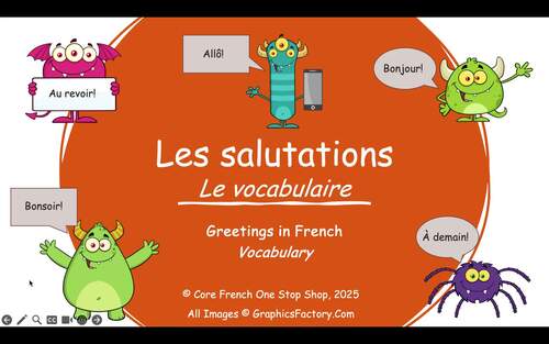 Core French Greetings Unit Vocabulary PowerPoint by Core French One ...