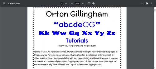 "abcdeOG" Early Reading Set 4: Letters K W Q X Y Z by Reading PedagOGy