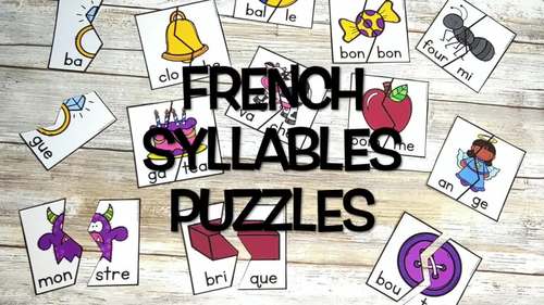 FRENCH Syllable Puzzles Literacy Centre Activity - Casse-têtes 2 ...