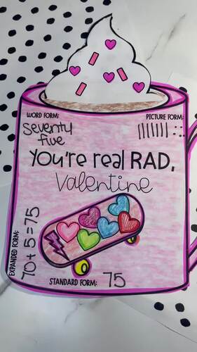 Valentine Math Place Value Craft by The Teaching Diva Corner | TPT