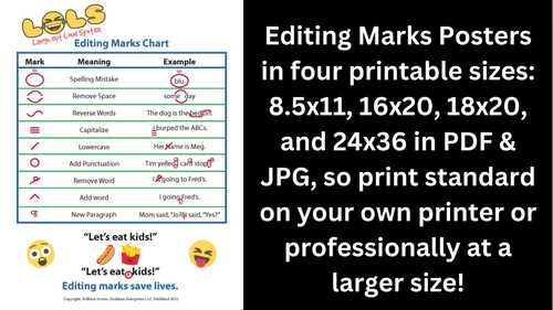 Grammar and Editing Marks Poster for Classroom - LOL Theme by Brilliant ...