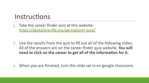 Agriculture Career Explorer Interactive Notebook Slides! by Advisor Abby
