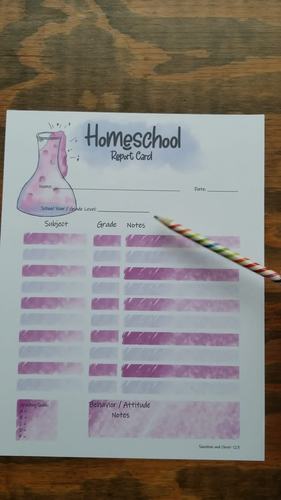 Homeschool Report Card in Pink Science Theme by Sunshine and Clover 123