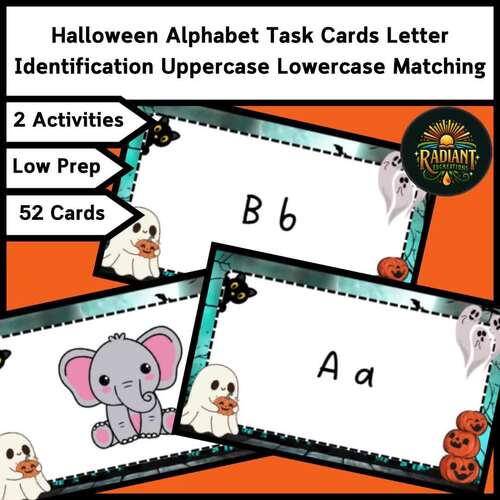 Halloween Alphabet Task Card Letter Identification Uppercase Lowercase ... Halloween Alphabet Task Card Letter Identification Uppercase Lowercase ...