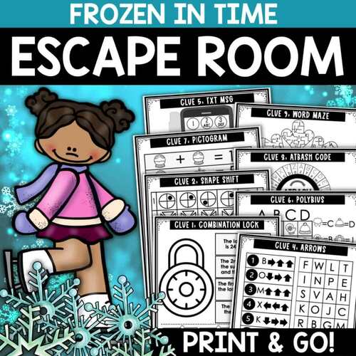 December Winter Reading Escape Room Activity 4th Grade January Escape Room