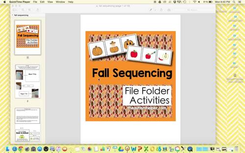 Fall Sequencing File Folder Activities by The Autism Helper | TPT