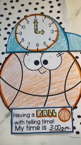 Telling Time March Madness Basketball Clock Craft by The Teaching Diva ...