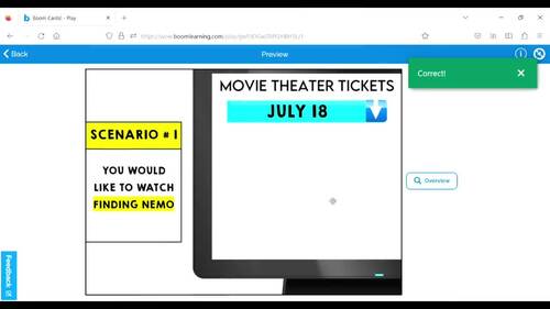Life Skills - Movie Theater - Going to the Movies Simulation - Boom Cards