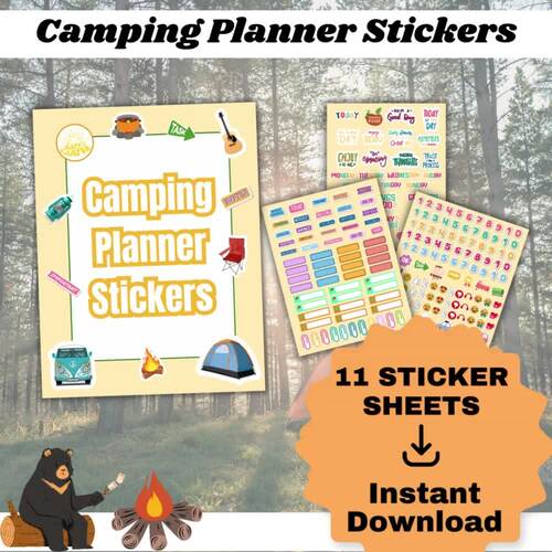 Camping Planner Stickers | Printable Stickers | Summer Stickers ...