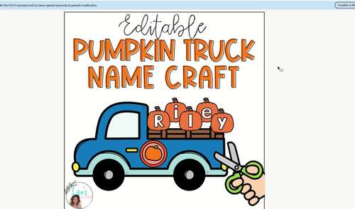Pumpkin Truck Name Craft | Editable Fall Bulletin Board Activity | Pre ...