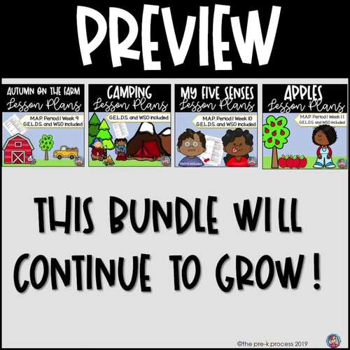 YEAR LONG BUNDLE of Lesson Plans for Pre-K (GA Pre-K GELDS included)