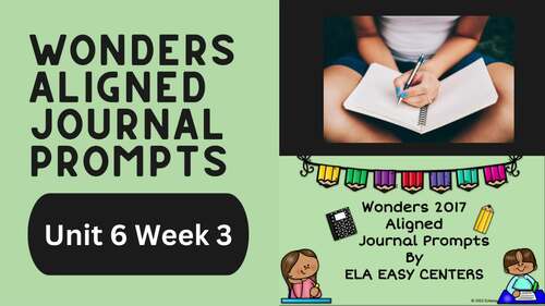 Wonders Aligned Journal Prompts-Google Slides And PDF Formats- Unit 6 ...