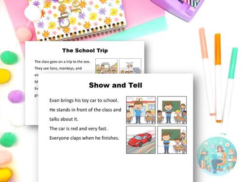 Short and Simple Story Comprehension & Retell with pictures for Speech ...