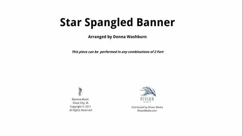 Star Spangled Banner Simple 2 Part A Capella Choir Arrangement