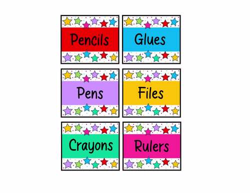 Star Nametags, Star Name Plates, Book Bin Labels, Editable Cubby Labels
