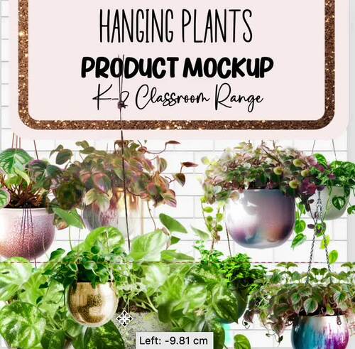 Hanging Plants mockup set MOVEABLE Mock-up png images by Teach Elite