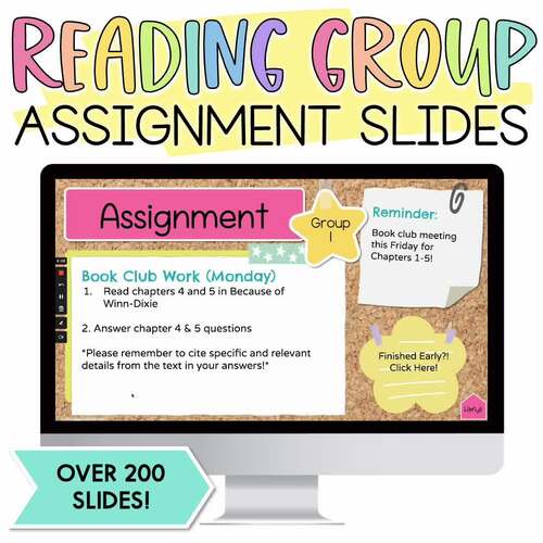 Reading Assignment Templates for Google Slides by The Classroom Corner