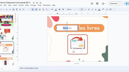 French Classroom Instructions Commands GOOGLE SLIDES Consignes Classe SET 3