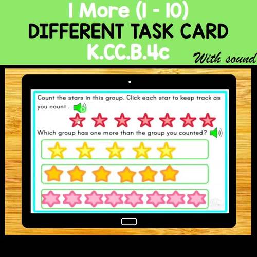 Kindergarten One More Counting 1-10 K.CC.B.4c Digital Activity BOOM CARDS™