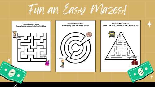 Money Word Search Games Vocabulary Mazes Puzzles Coloring Pages | TPT