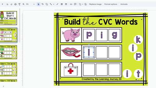 CVC Word Builder Short i Digital Resources | Phonics Center for K - 1st ...