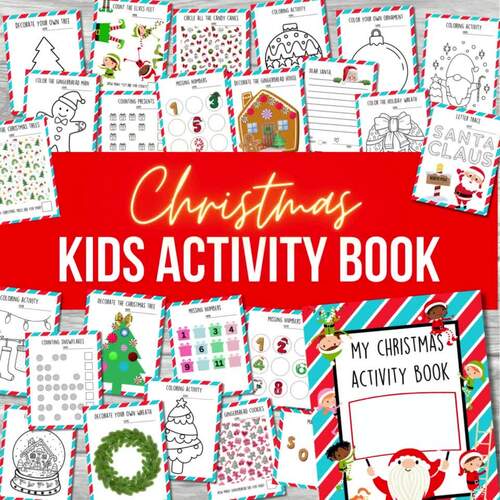 Christmas Activity Bundle for Kids, Busy Book Printable PDF, Pre-K ...