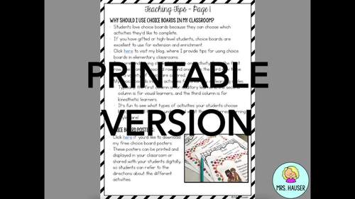 Recycling Printable and Digital Choice Board for Distance Learning