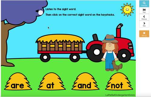 Fall Sight Words (set 1) BOOM Cards by La Petite Kindergarten | TPT