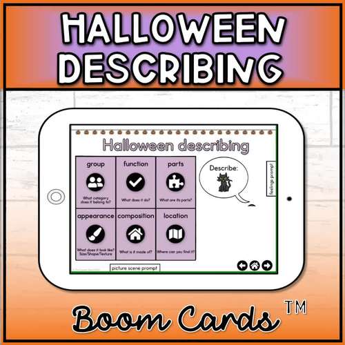 Halloween Describing BOOM Cards™ by The Speech Shack | TPT