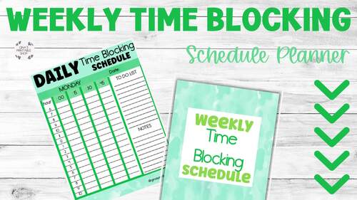 Weekly Time Blocking Schedule Activity by GinasPrintableShop | TPT