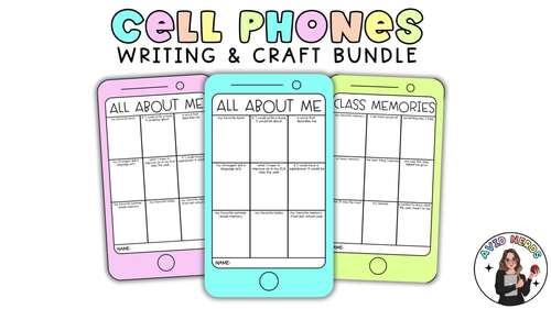 ELA Cell Phone Photo Albums | Bulletin Board Art and Writing Activities ...