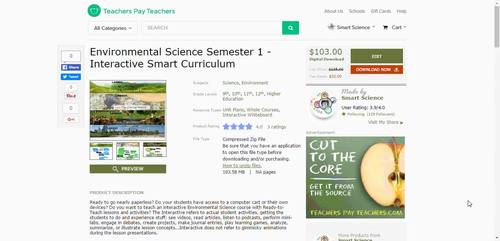 Environmental Science Semester 1 -Interactive Smart Curriculum (Bundle)