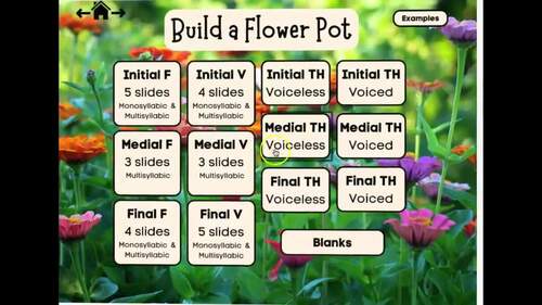 Build a Flower Pot BOOM Cards™ F, V, and TH Sounds - Articulation