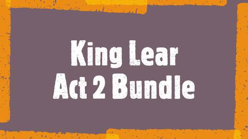 King Lear Act 2 Quiz and Close Reading Worksheets Bundle for Google Drive