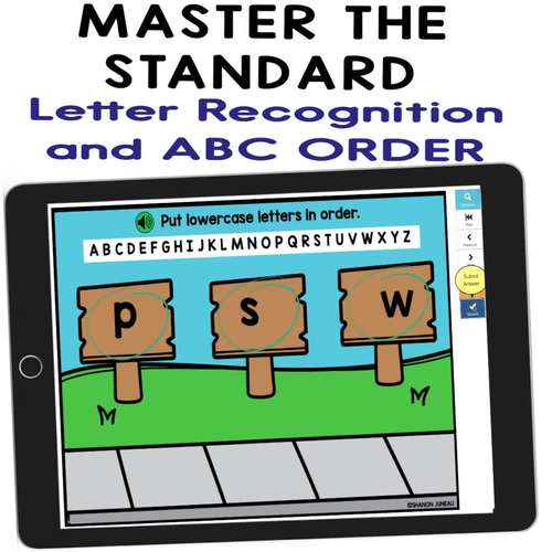 ABC Order and Letter Recognition Games using Boom Cards RF.K.1.D