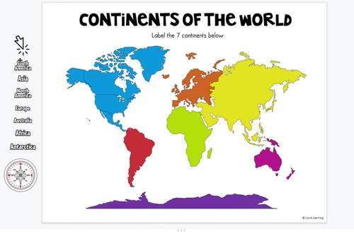 7 Continents and Oceans Cut and Glue Sort Activity with Google Slides™