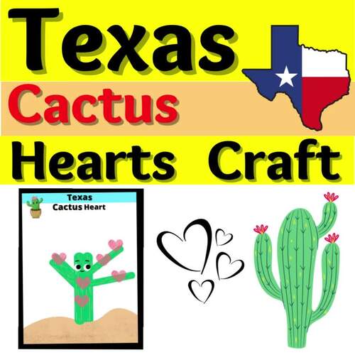 Texas Activity Resource Cactus Hearts Popsicle Stick Art Class Resource
