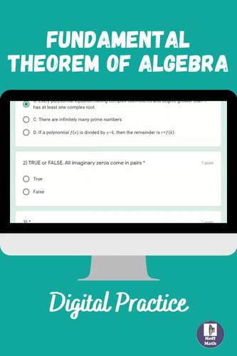 Fundamental Theorem of Algebra DIGITAL PRACTICE by Hoff Math | TpT