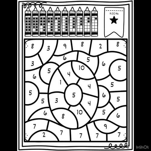 Color by Code: Subitizing Numbers up to 10 Worksheets—Numbers Theme - K ...