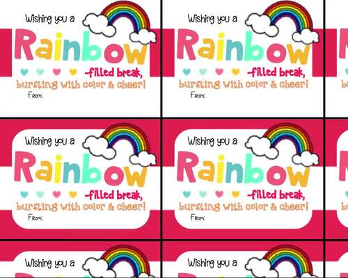 Skittles (Rainbow) Winter Holiday (Christmas) Gift Tag- Wishing you a ...