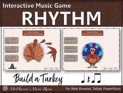 Thanksgiving Music | Eighth Notes Interactive Rhythm Game {Build a Turkey}