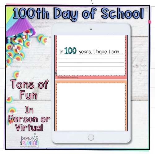 100th Day of School Project by Pencils and Planners | TPT