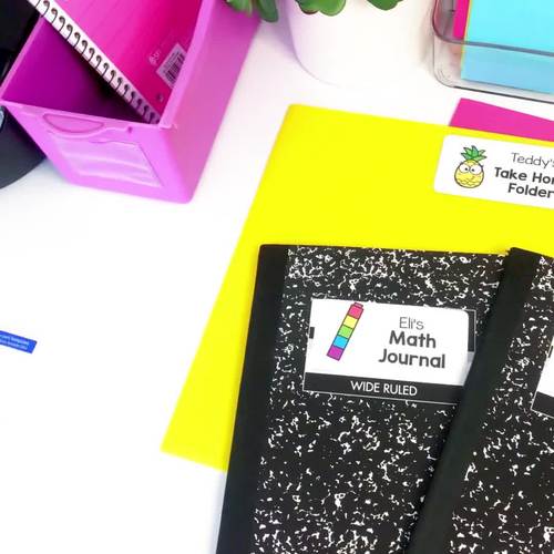 Student Supply Labels Editable BUNDLE Classroom Labels for Math Writing ...