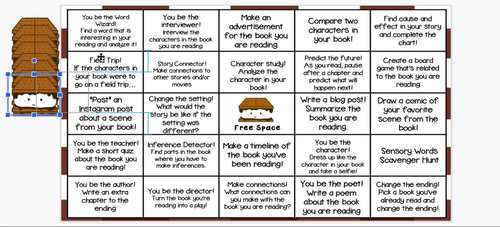 Reading Response Activities Bingo for Google Classroom (Distance Learning)