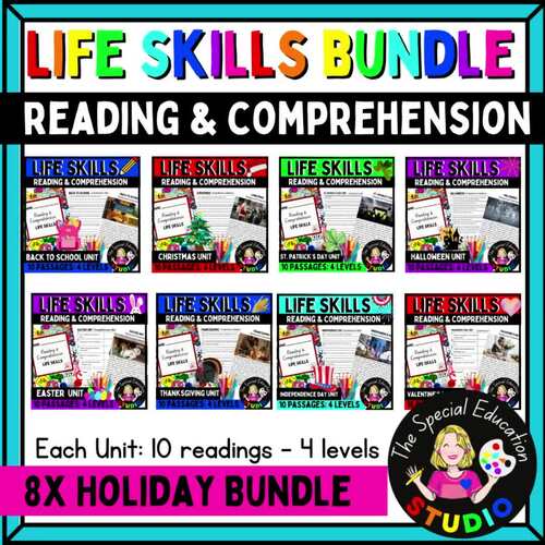 BUNDLE Differentiated reading & comprehension passages functional life ...