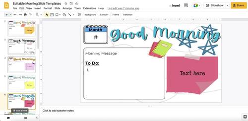 Editable Good Morning Slides Templates by Teacher Era | TPT