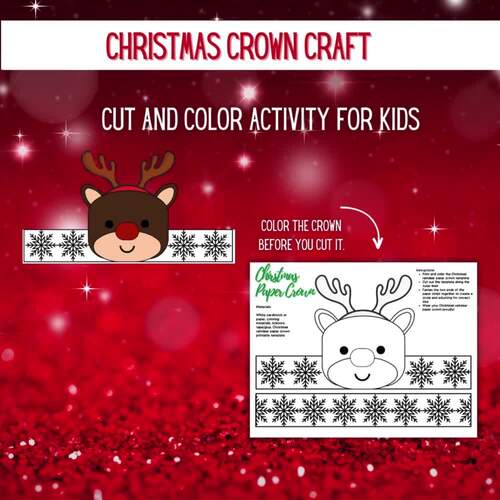 Christmas Reindeer Crown Craft for Kids, Fun Christmas Paper Hat to ...