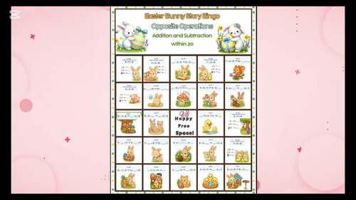 Easter Bunny Story Bingo | Opposite Operations | Addition & Subtraction ...