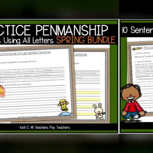 Handwriting Practice and Intervention Pages BUNDLE Spring Edition by ...