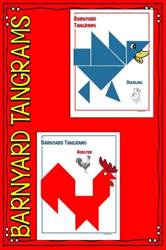 TANGRAMS TANGRAMS PUZZLES Farm Theme Math Center Critical Thinking GATE